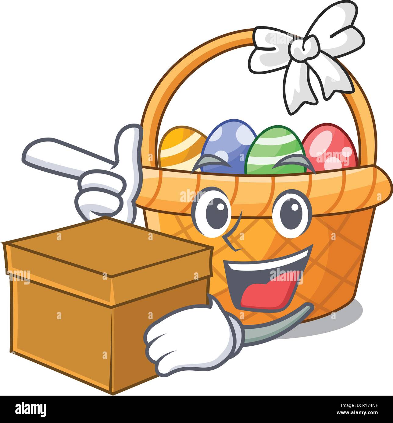 With box easter basket isolated in the character Stock Vector Image ...