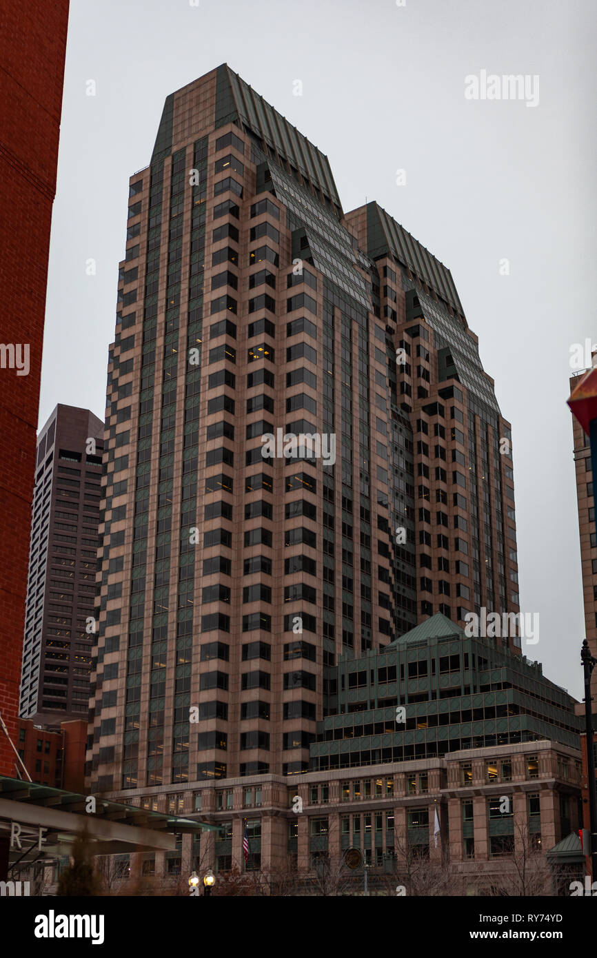 Boston, USA- March 01, 2019: Streets of Boston, Capital of state ...