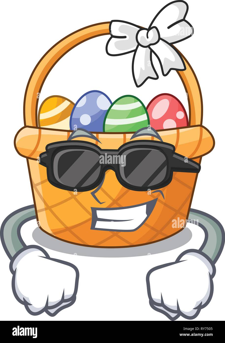 Super cool easter basket isolated in the character Stock Vector Image ...