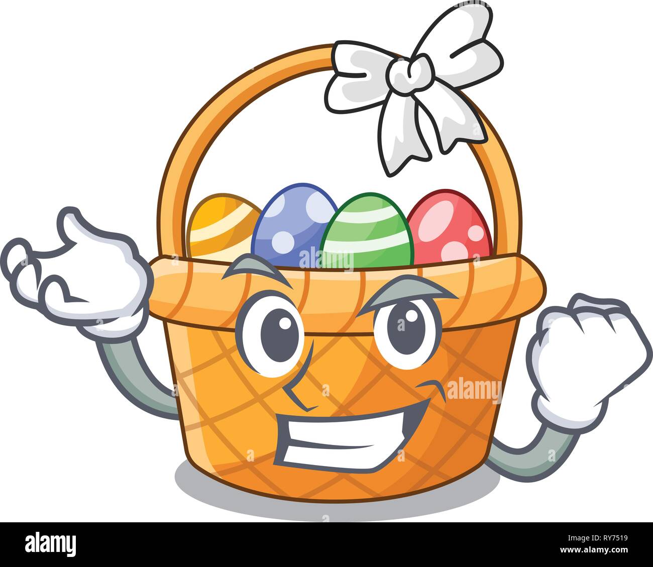 Successful easter basket isolated in the character Stock Vector Image ...