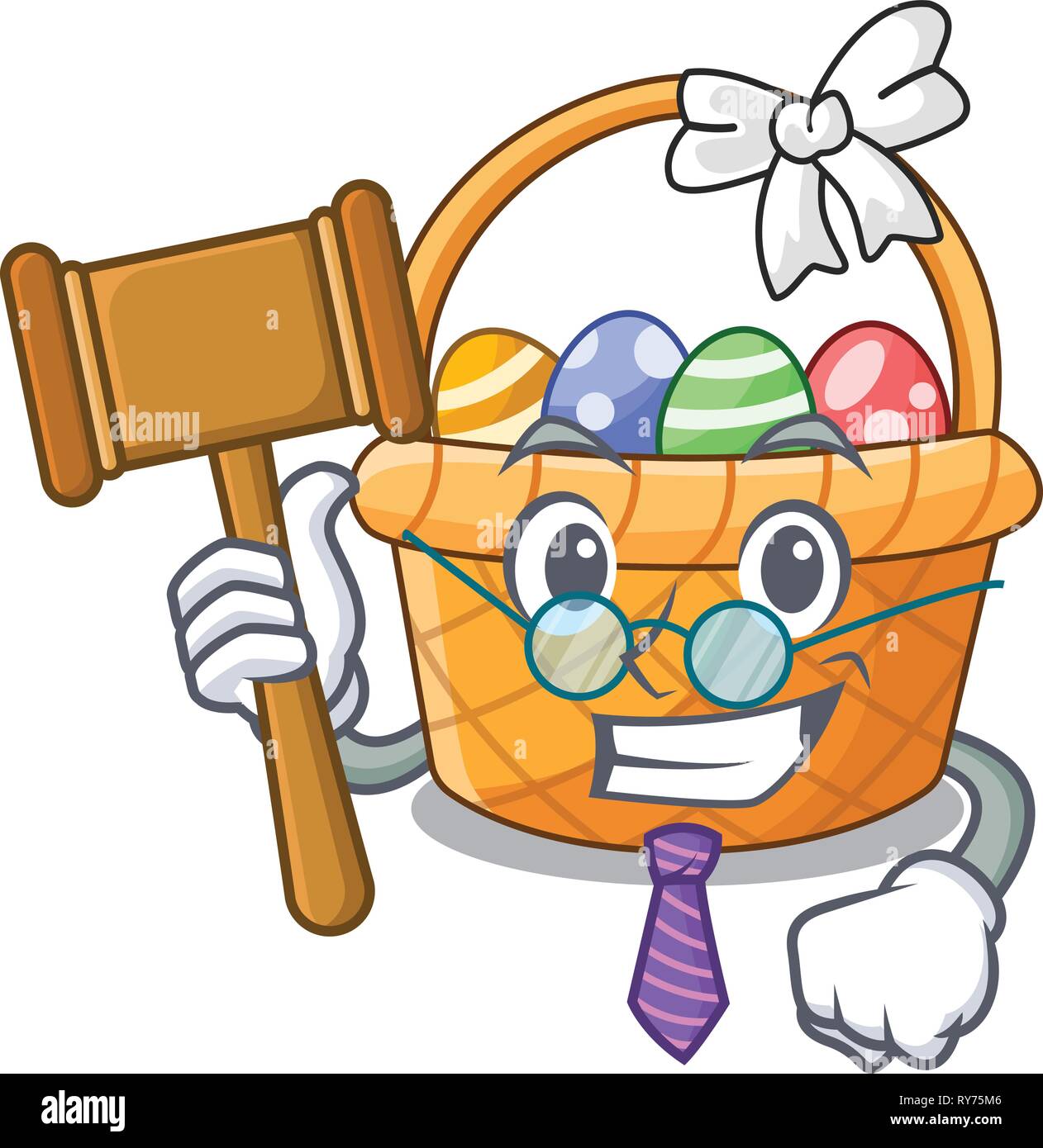 Judge easter basket above wooden cartoon table Stock Vector Image & Art ...