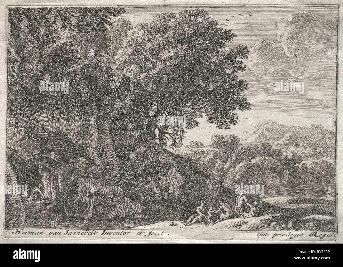 Landscape with Satyrs. Herman van Swanevelt (Dutch, c. 1600-1655 ...