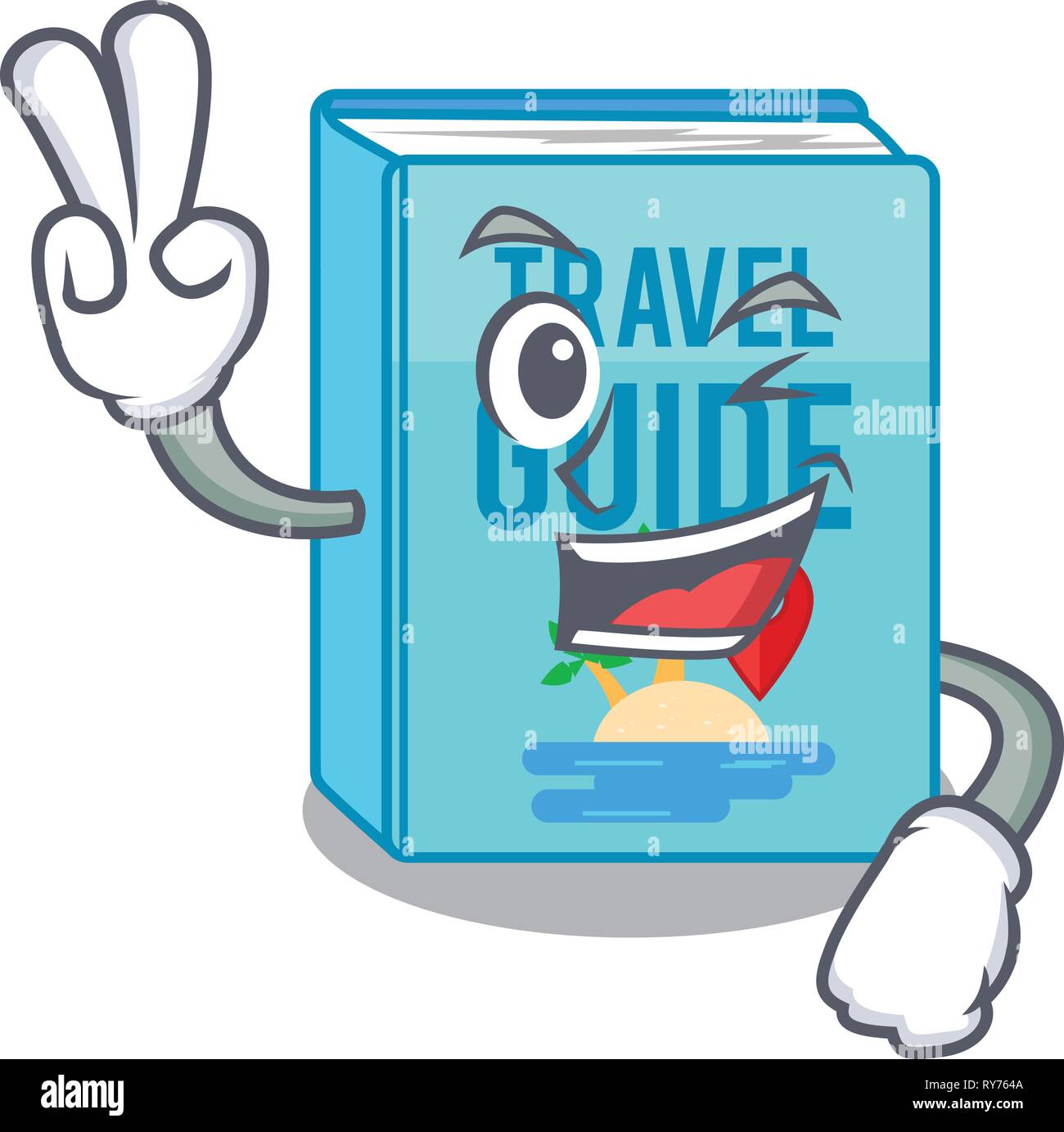 Two finger travel guide book isolated in cartoon Stock Vector Image ...