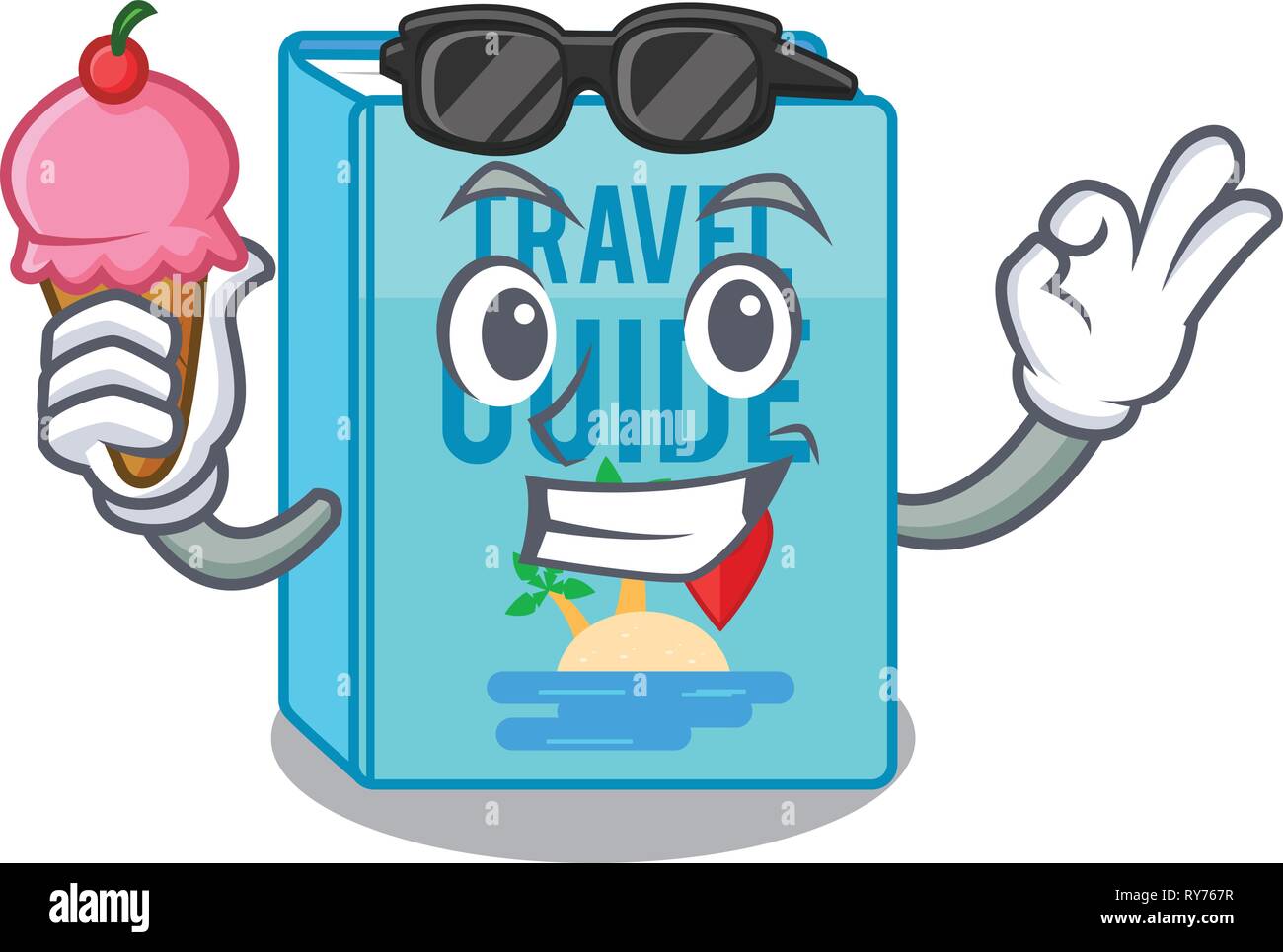 With ice cream travel guide book isolated in cartoon Stock Vector Image ...