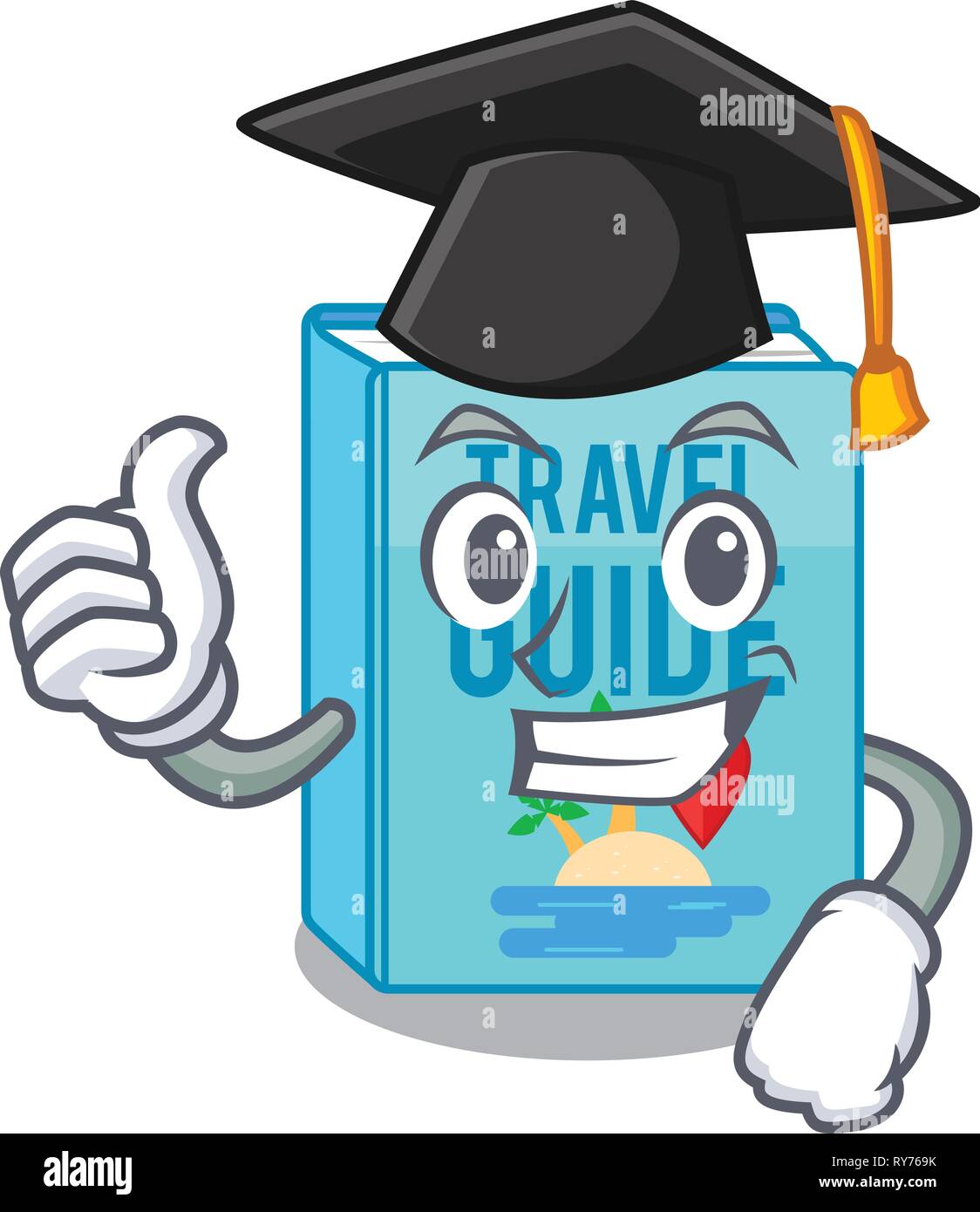 Graduation travel guide book isolated in cartoon Stock Vector Image ...