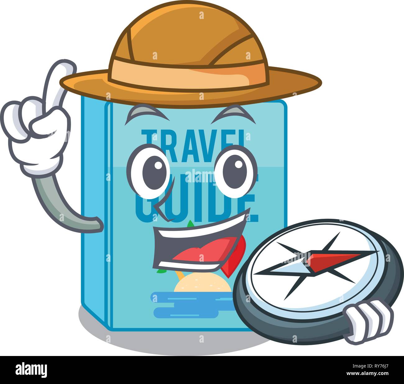 Explorer travel guide book placed rack character Stock Vector Image ...