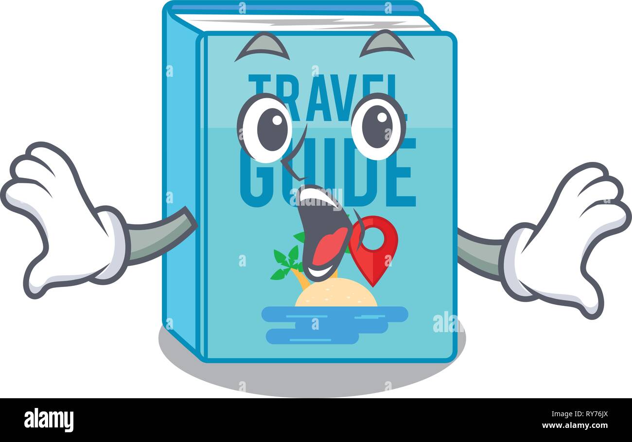 Surprised travel guide book placed rack character Stock Vector Image ...