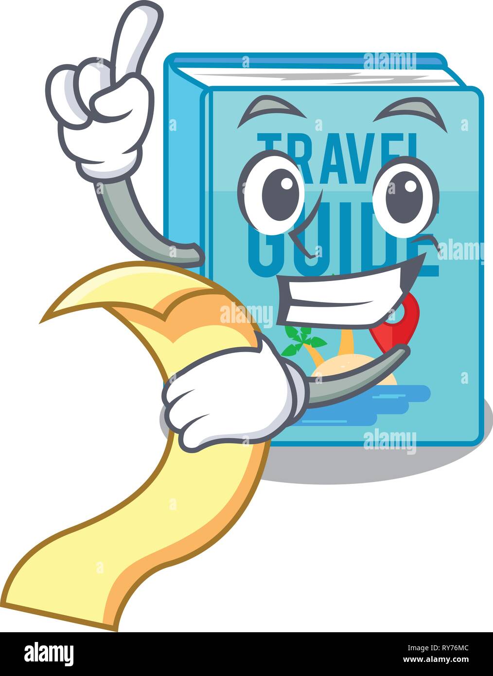 With menu travel guide book placed rack character Stock Vector Image ...