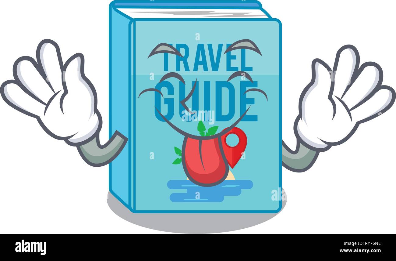 Tongue out travel guide book above table cartoon Stock Vector Image ...