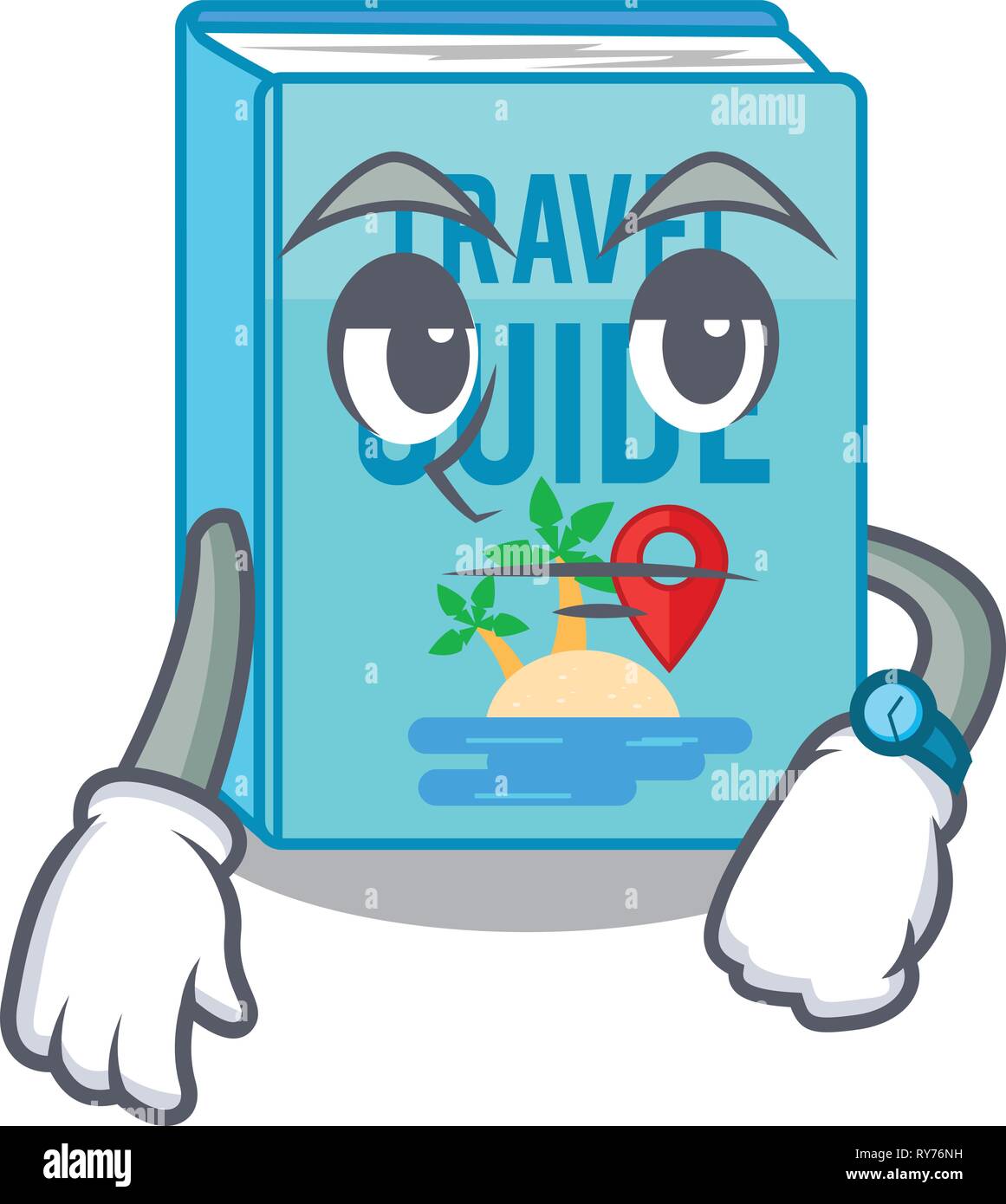 Waiting travel guide book above table cartoon Stock Vector Image & Art ...