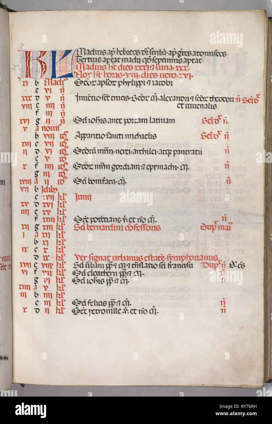 Missale: Fol. 5r: May Calendar Page, 1469. Bartolommeo Caporali ...