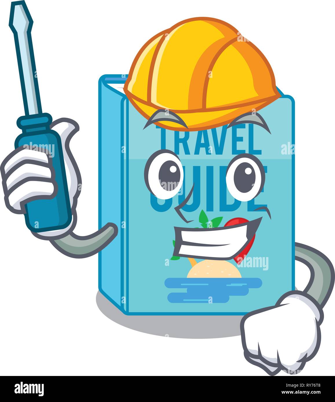 Automotive travel guide book above table cartoon Stock Vector Image ...