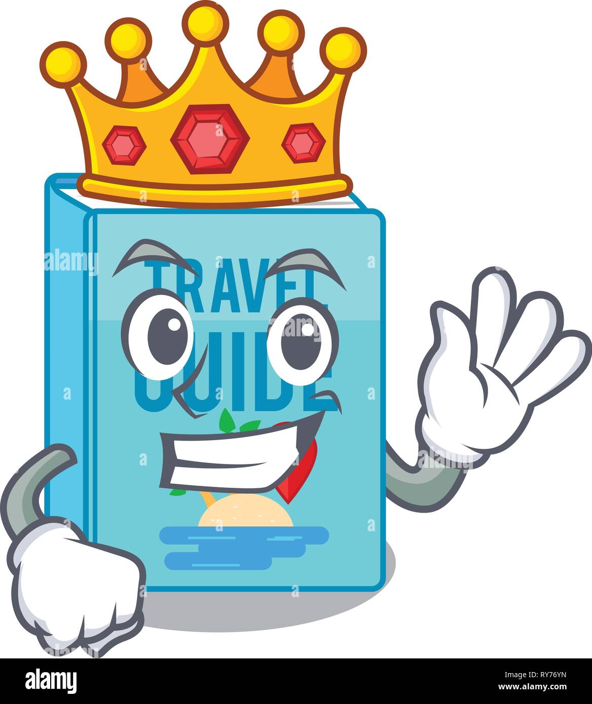 King travel guide book above table cartoon Stock Vector Image & Art - Alamy