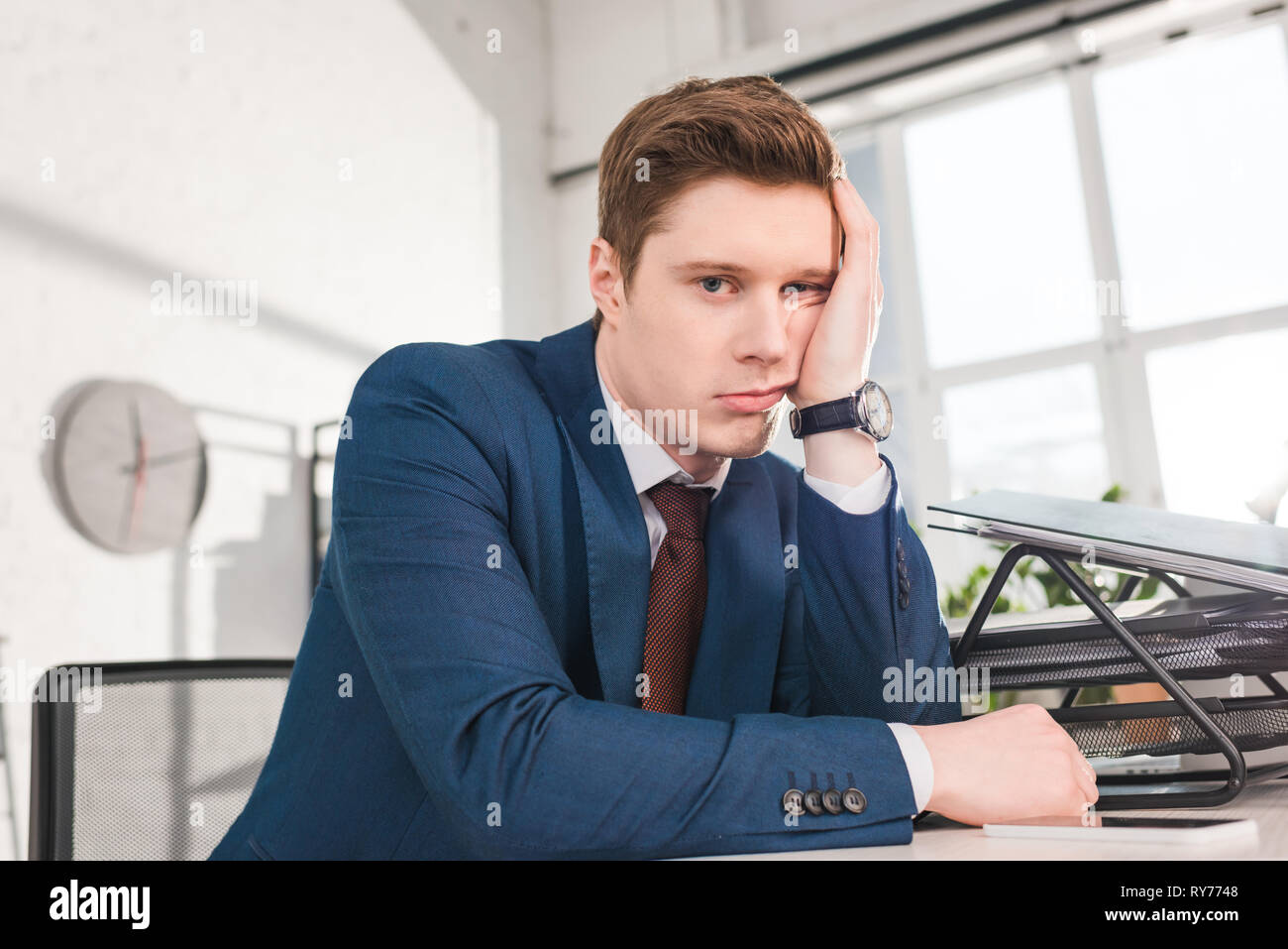 Upset businessman looking camera in hi-res stock photography and images ...