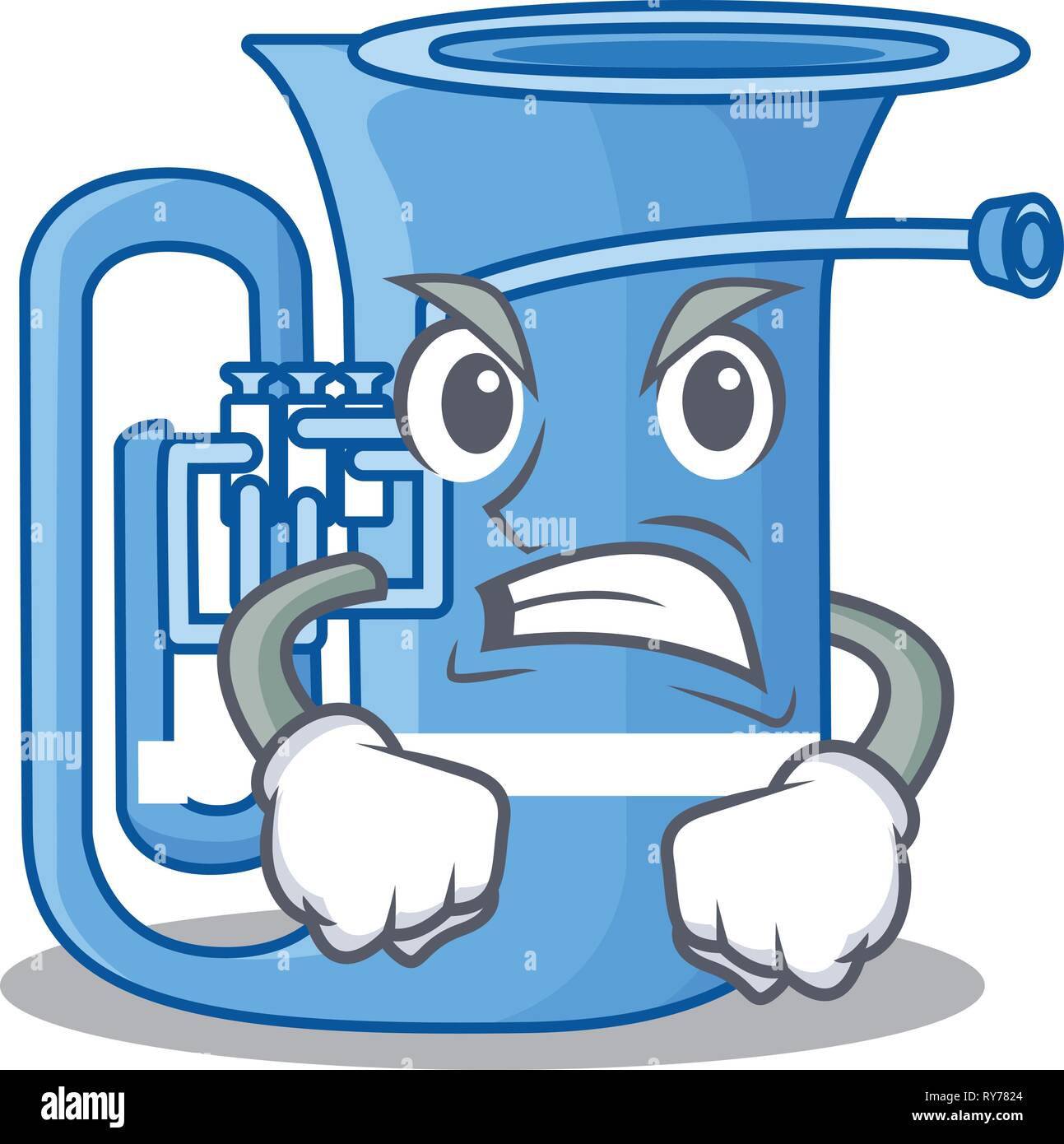 Angry tuba in the shape funny cartoon Stock Vector Image & Art - Alamy