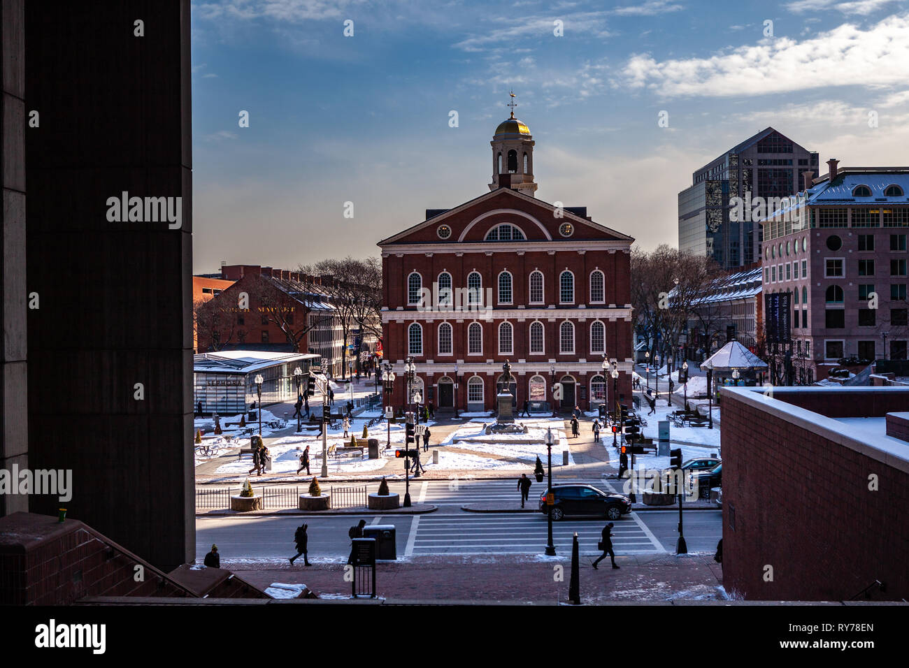 Boston, USA- March 01, 2019: The Bostonian Society maintains a library ...