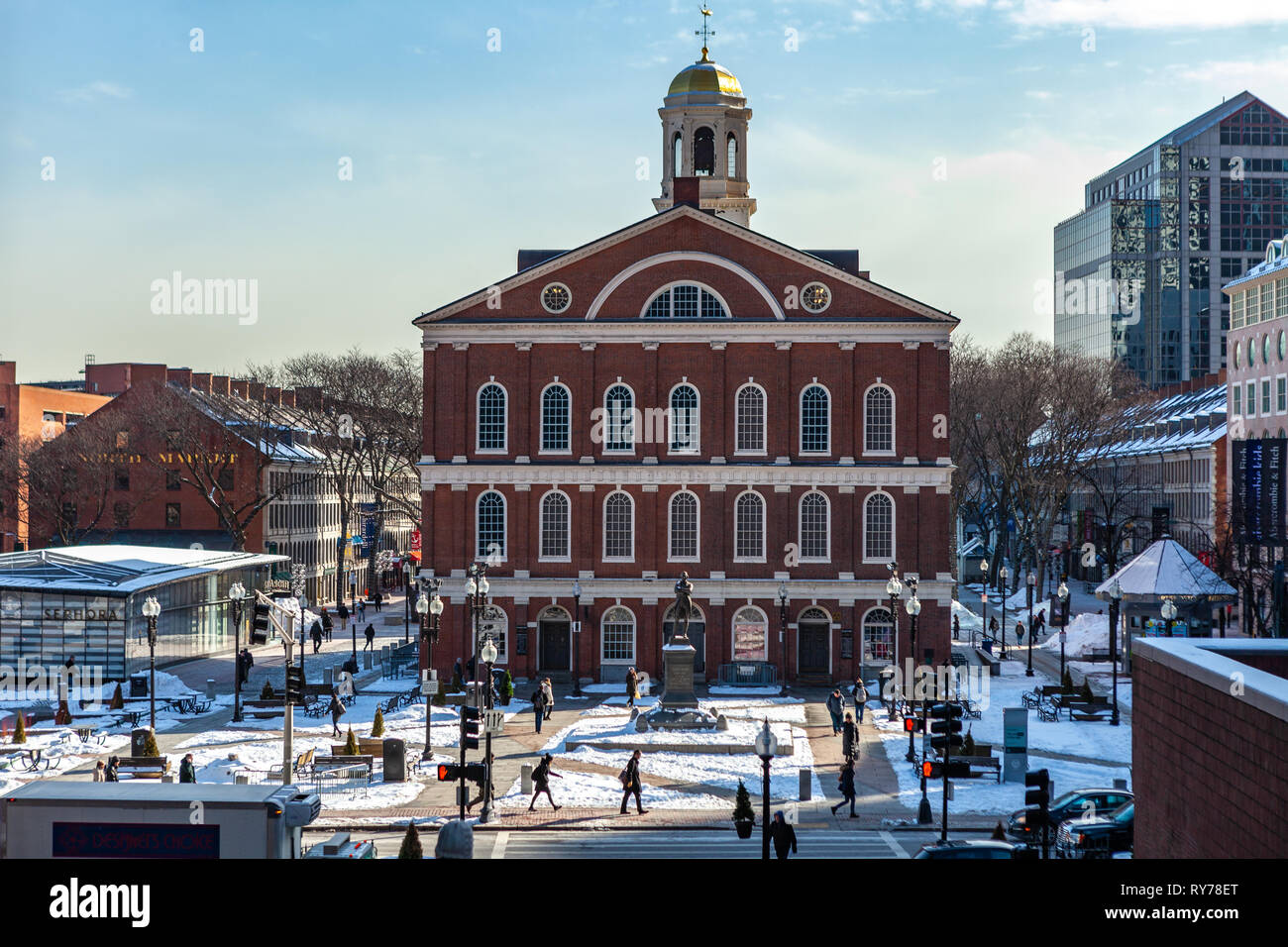 Boston, USA- March 01, 2019: The Bostonian Society maintains a library ...