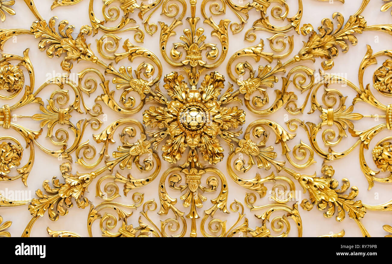 Saint Petersburg, Russia - October 4, 2015: Golden detail of the ornate ...