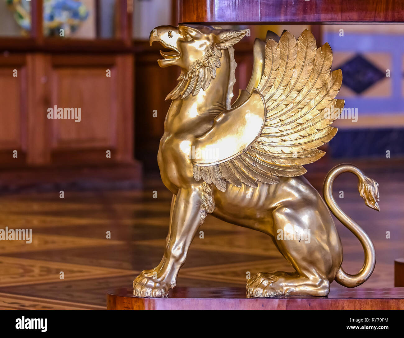 Saint Petersburg, Russia - October 4, 2015: Ornate table leg in the ...