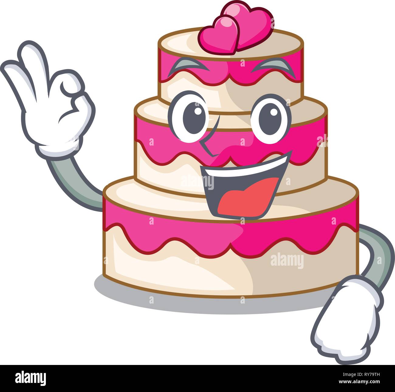 Okay wedding cake above wooden cartoon table Stock Vector Image & Art ...