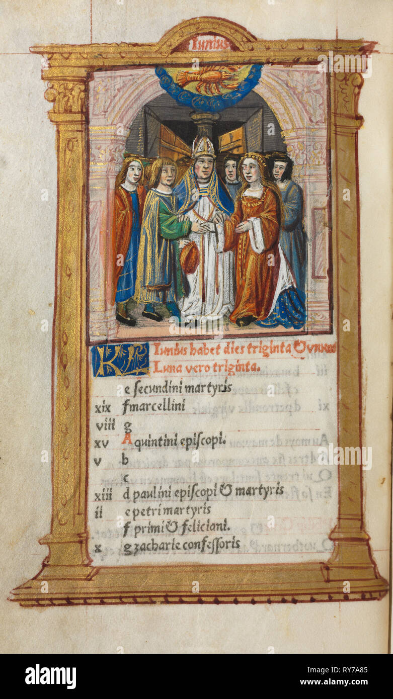 Printed Book of Hours (Use of Rome): fol. 7v, June calendar ...