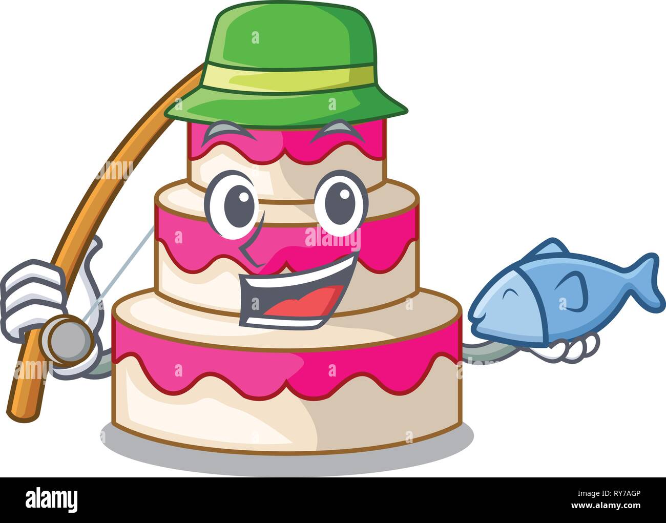Fishing wedding cake in a cartoon fridge Stock Vector Image & Art - Alamy