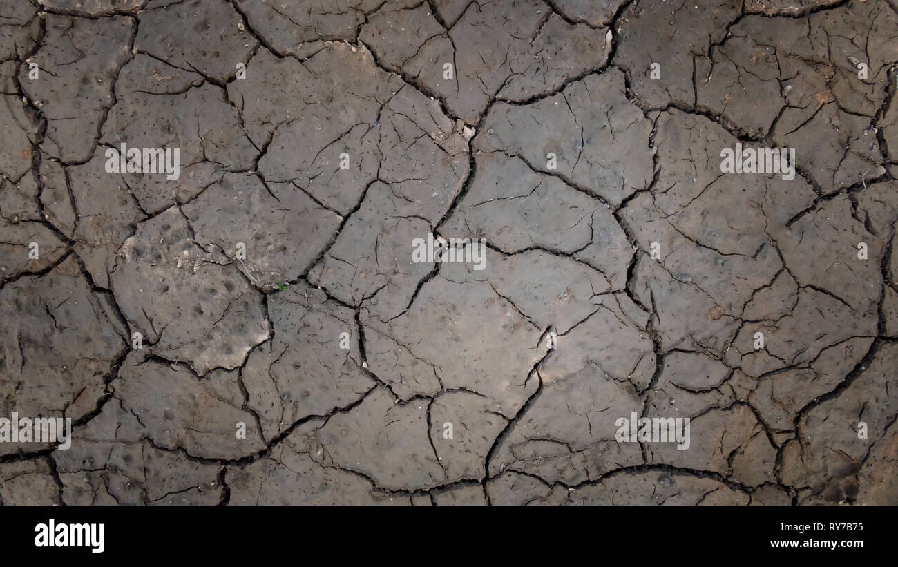 Texture of grunge dry cracking parched earth , Global warming effect ...
