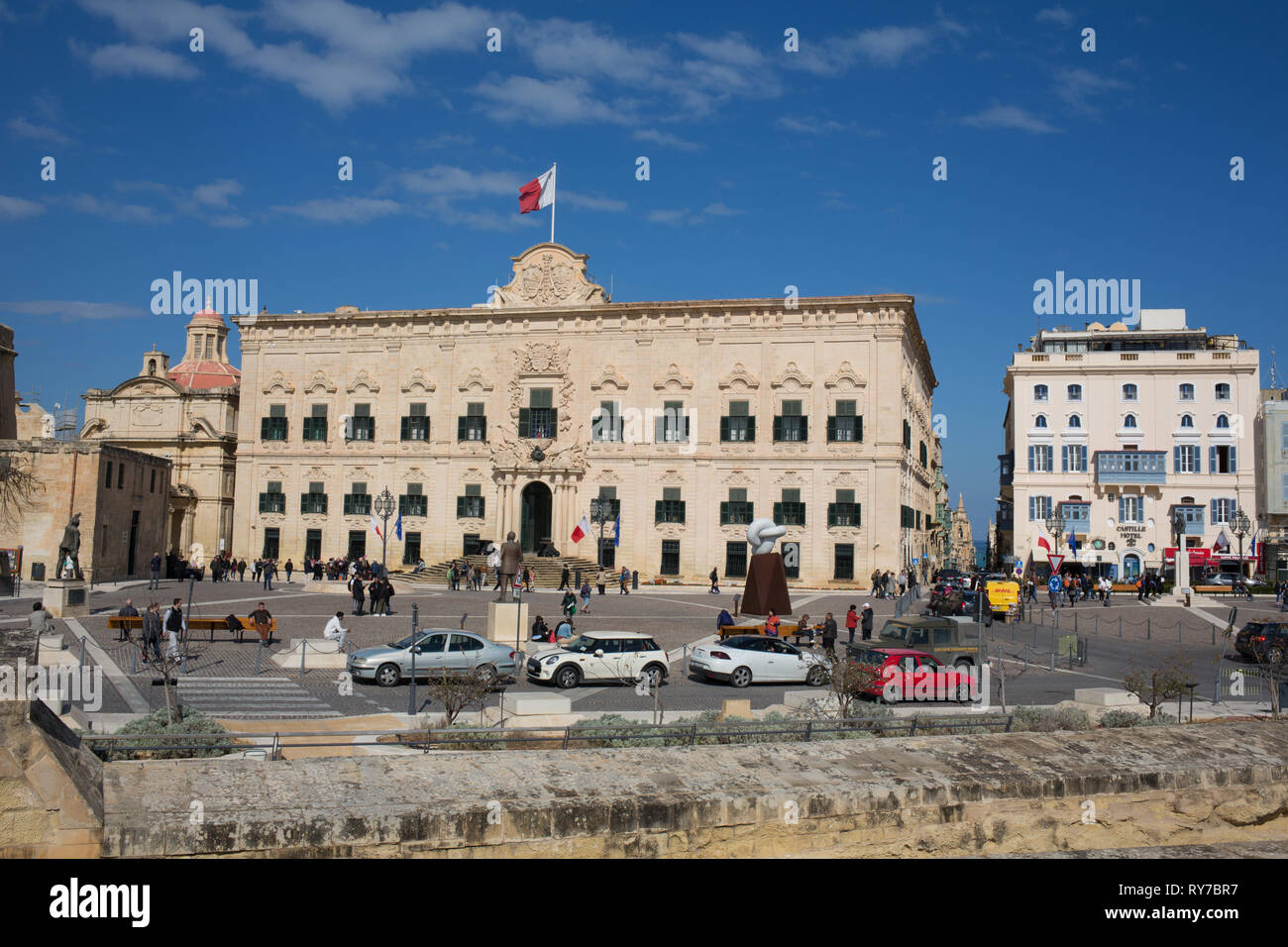 Auberge de Castille in Castille Place, in Valletta, Malta, 26 February ...