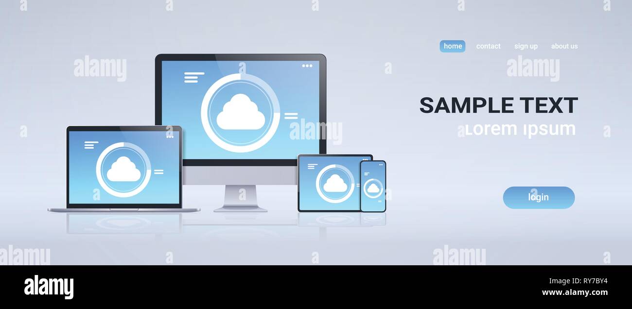 Internet Connection Mobile And Computer Application Cloud Synchronization Tablet Smartphone Pc
