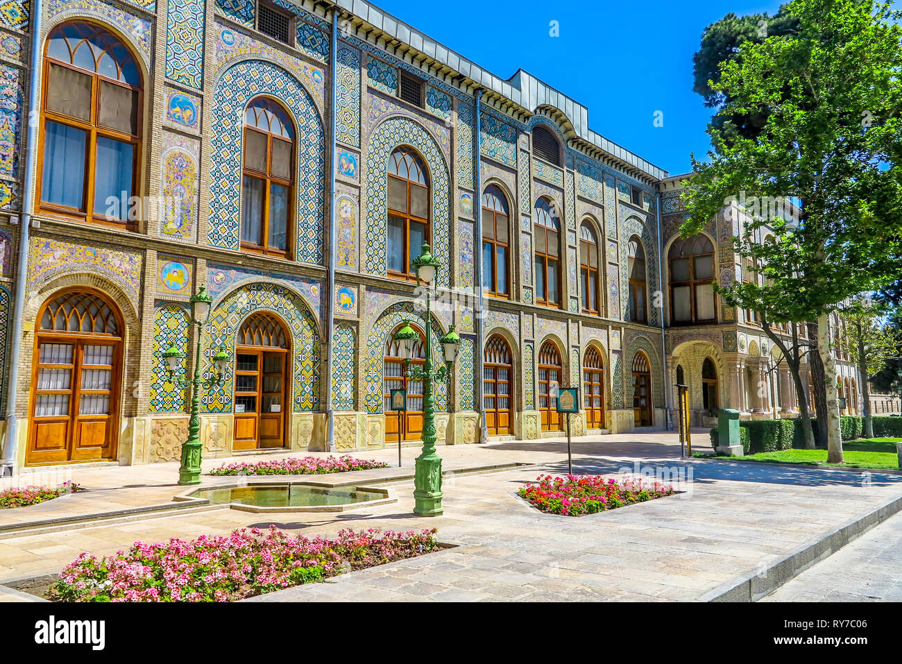 Tehran Golestan Palace Talar-e Salam Reception Hall Side View Point ...