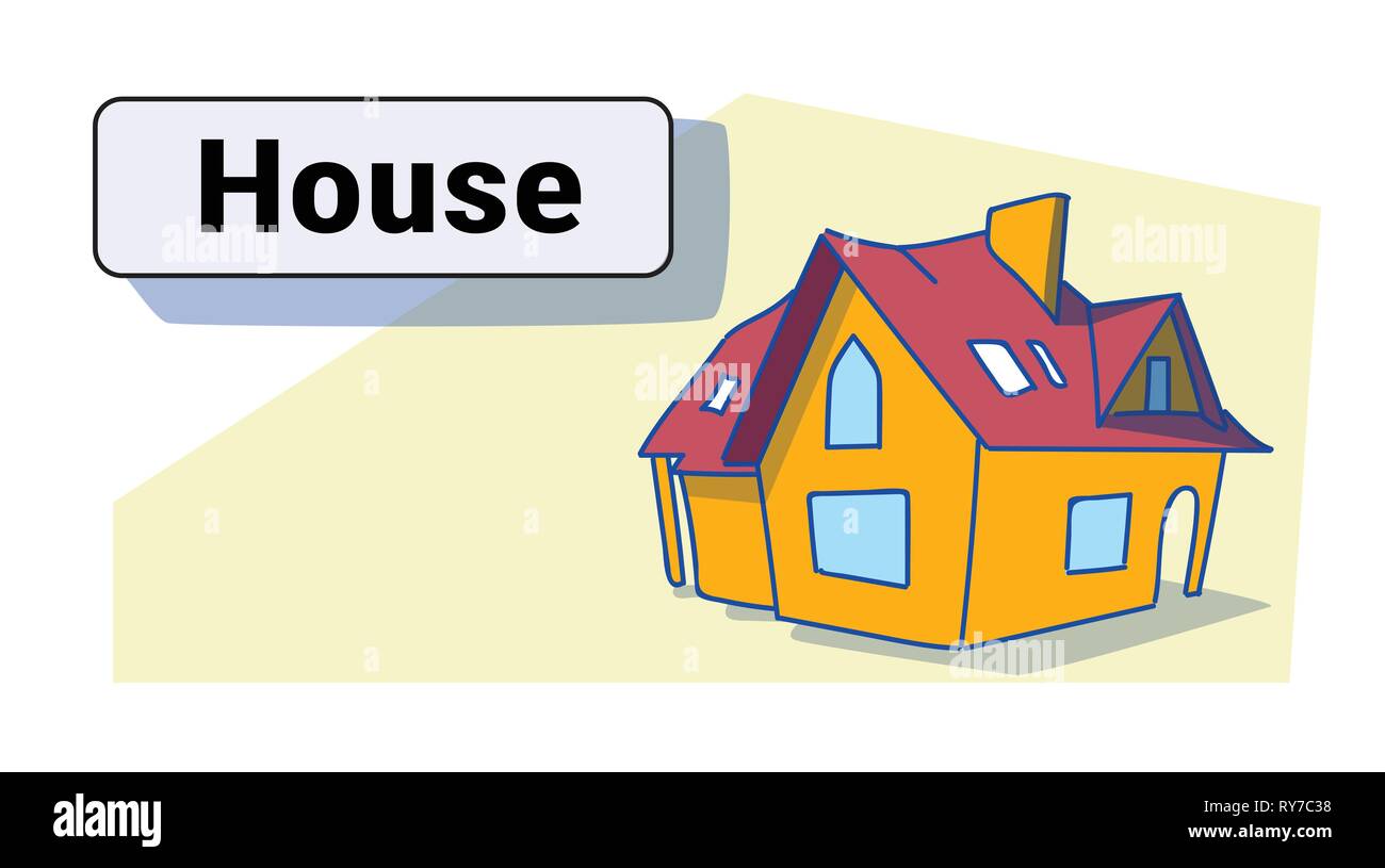 big modern house residence estate new home exterior colorful sketch ...