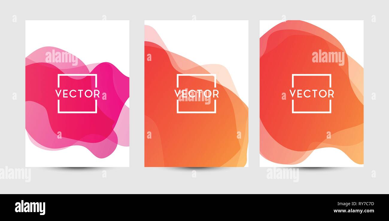 Abstract fluid graphics of poster or book cover design. Vibrant ...