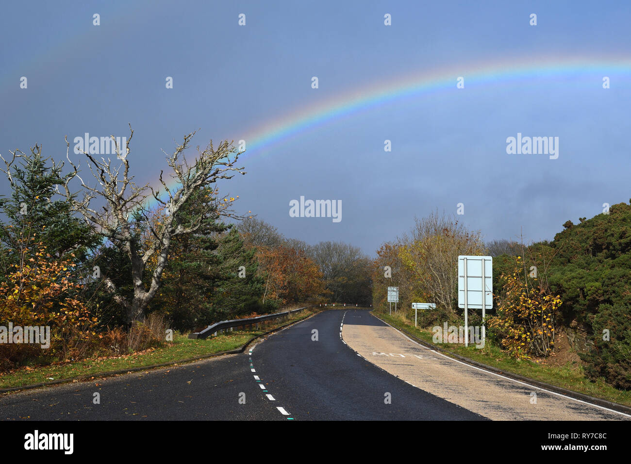rainbow over berriedale braes;caithness and sutherland;scotland Stock ...