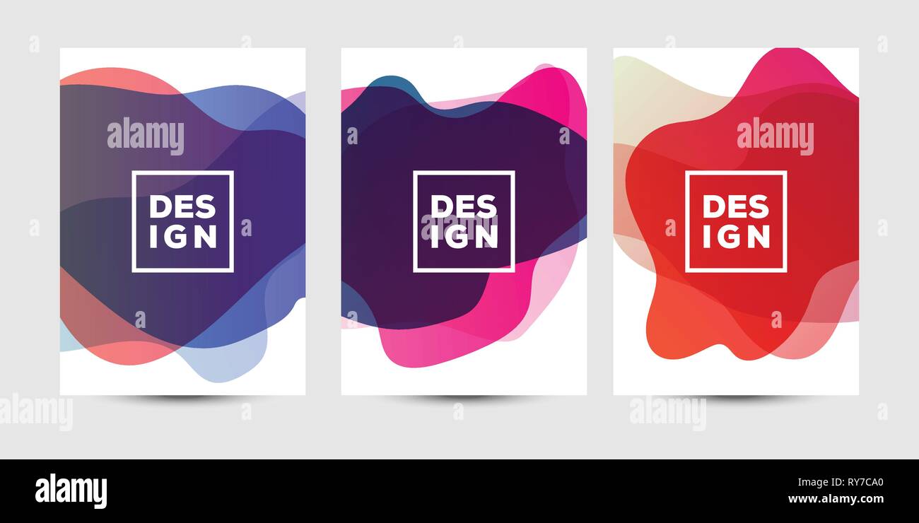 Abstract fluid graphics of poster or book cover design. Vibrant ...