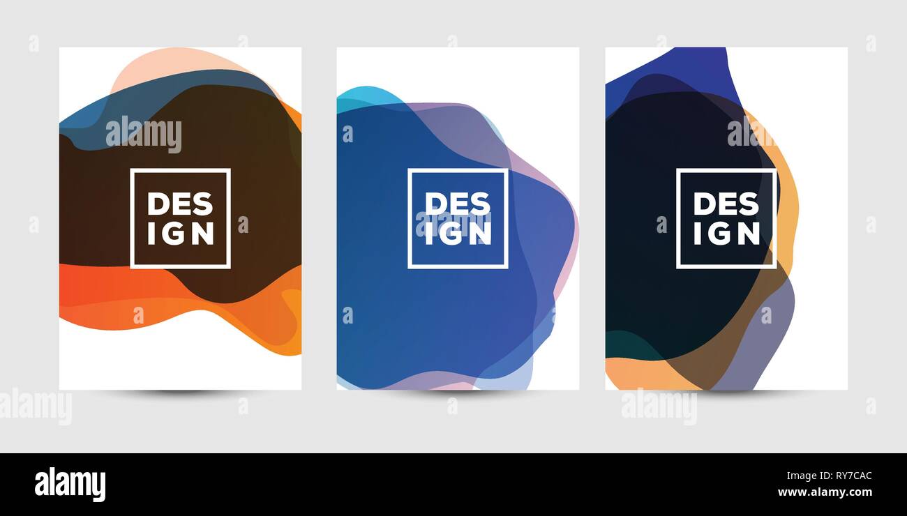 Abstract fluid graphics of poster or book cover design. Vibrant ...