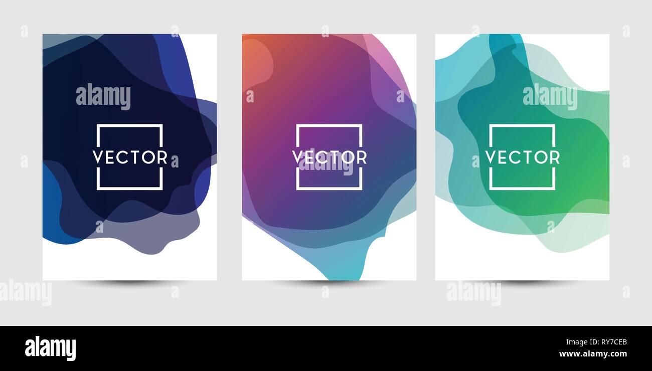 Abstract fluid graphics of poster or book cover design. Vibrant ...