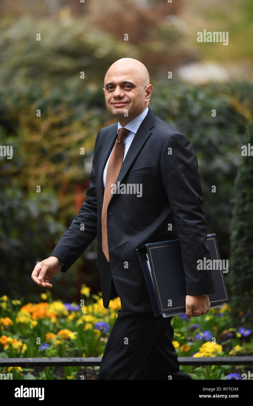 Home Secretary Sajid Javid arrives arrives in Downing Street, London ...