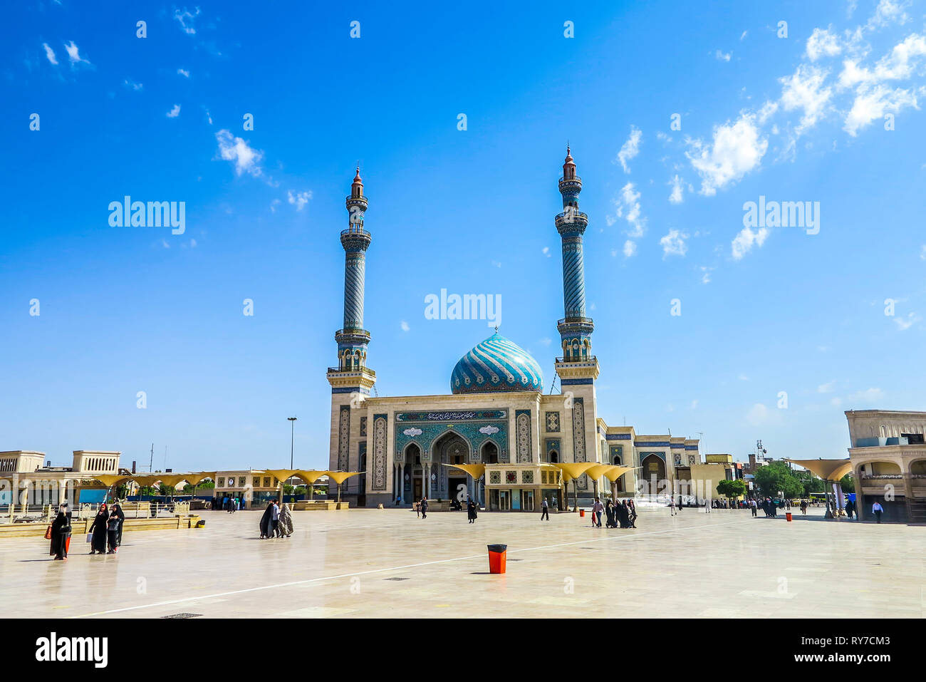 Qom Imam Hassan Asgari Mosque Square Daylight Side View Point Stock ...