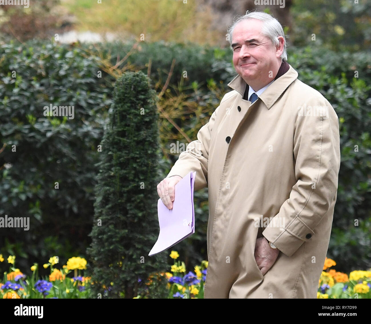 Attorney General Geoffrey Cox arrives in Downing Street, London, for a ...