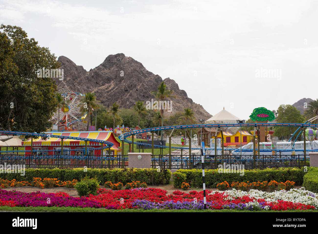 Riyam amusement park on the Mutrah corniche in Muscat, the capital of ...