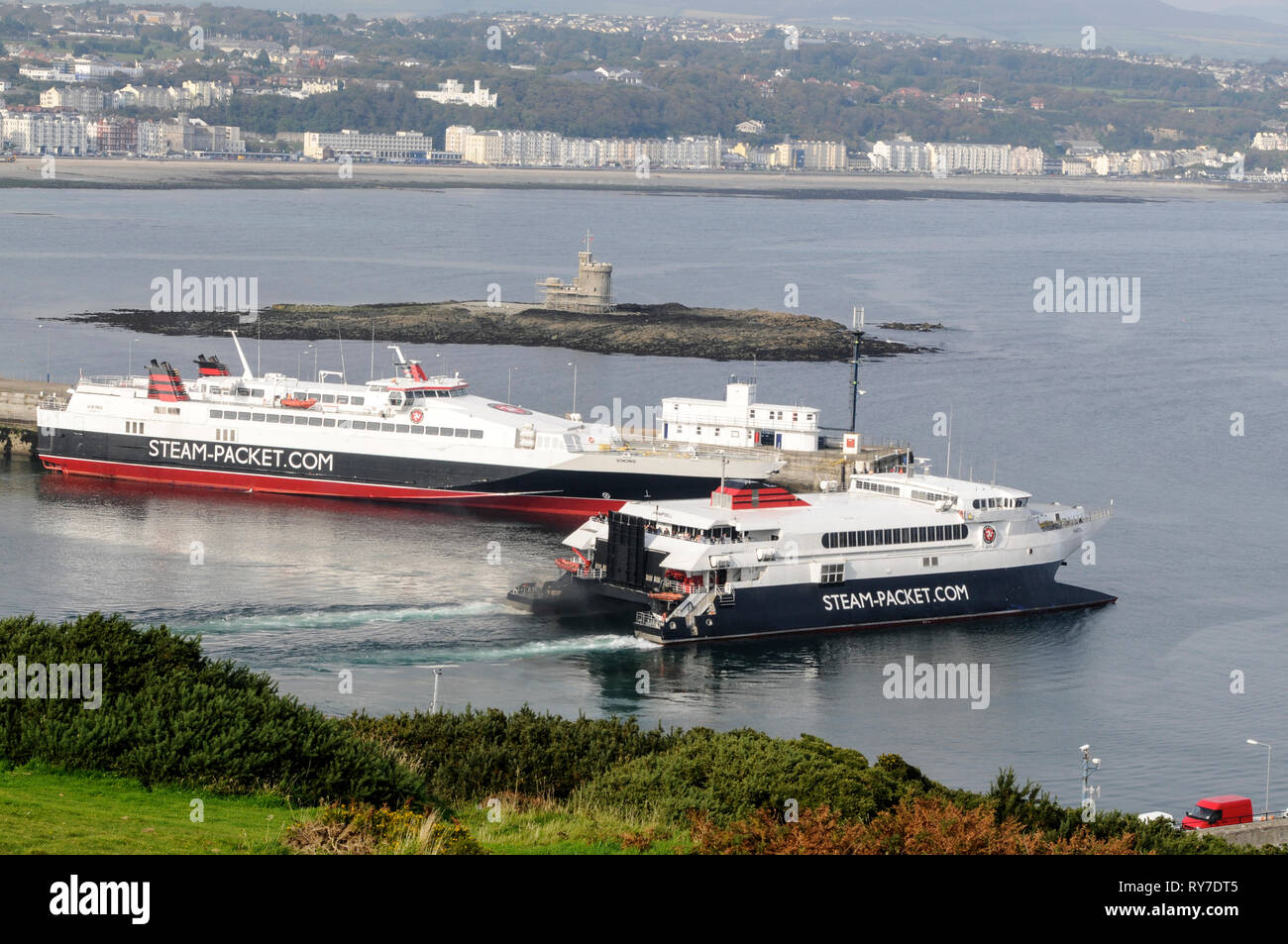 The car passenger ferry and the Seacat, both belonging to the Steam ...