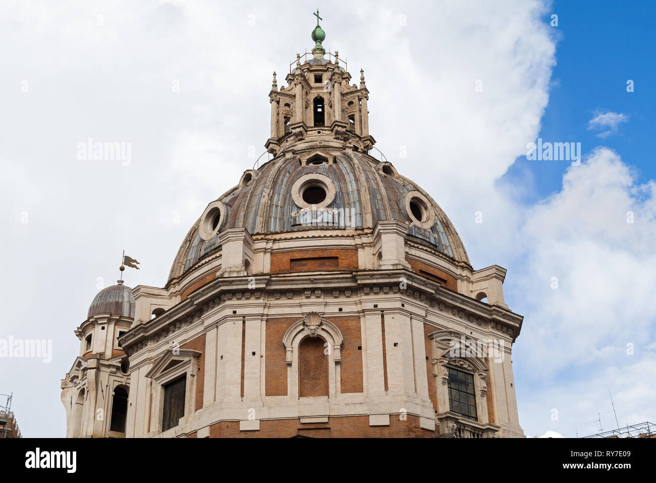 Scenic picture of Saint Peter Basilica tower against blue, cloudy sky ...