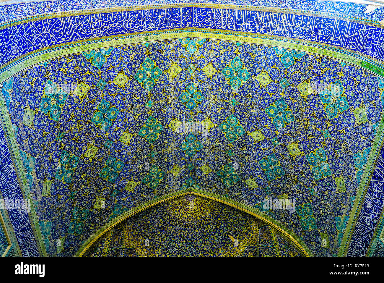 Isfahan Masjed-e Jadid-e Abbasi Shah Great Royal Mosque Iwan Ceiling ...