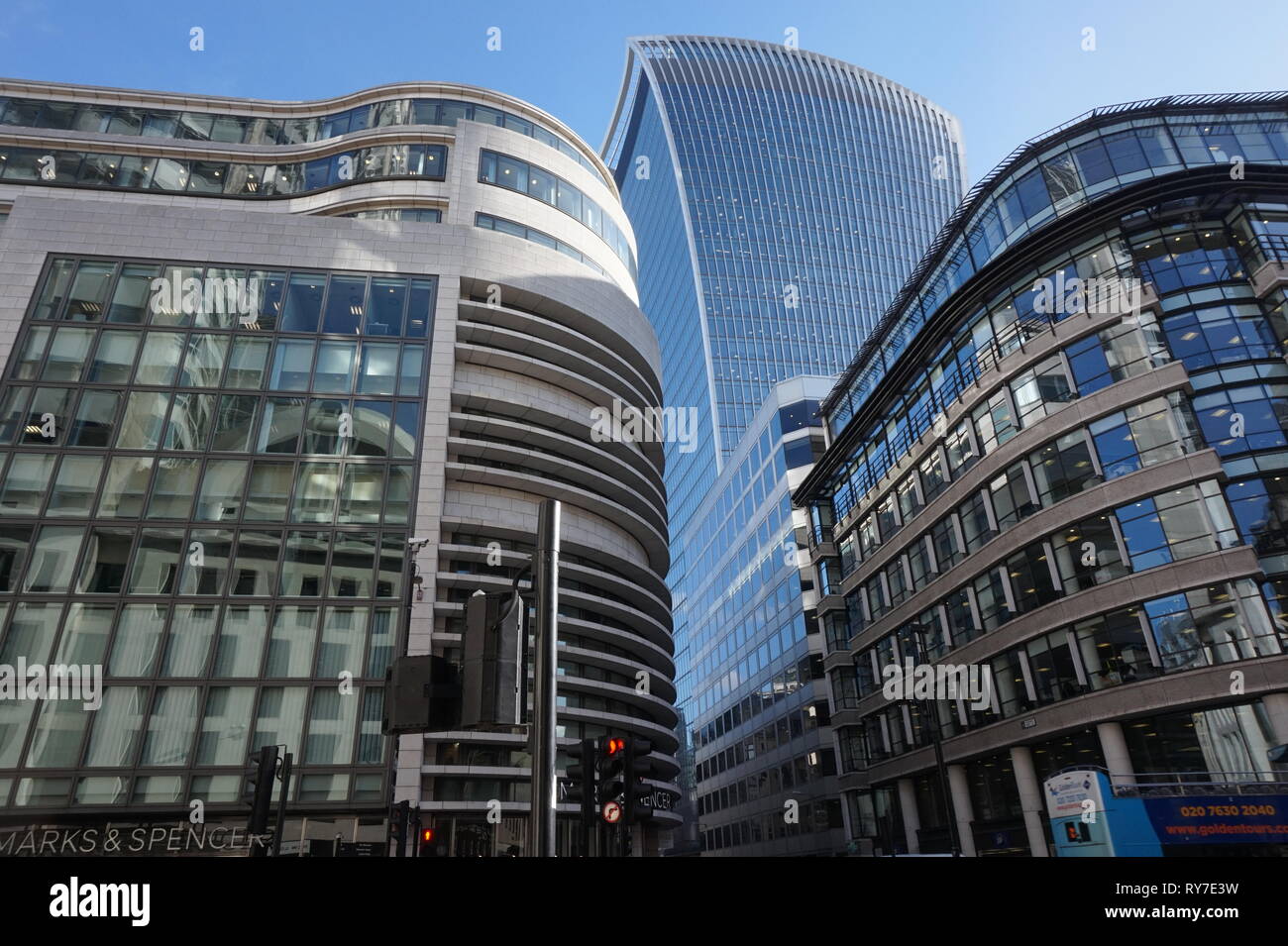 View of the Walkie Talkie building on 20 Fenchurch Street in the City ...
