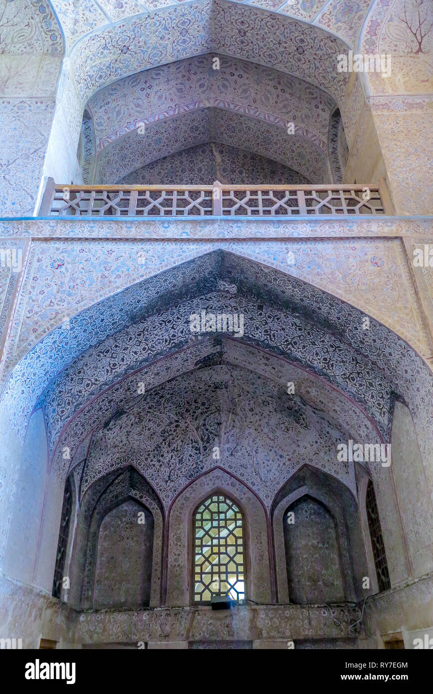 Isfahan Ali Qapu Royal Palace Blue Tiles Ornament Arched Bows Stock ...