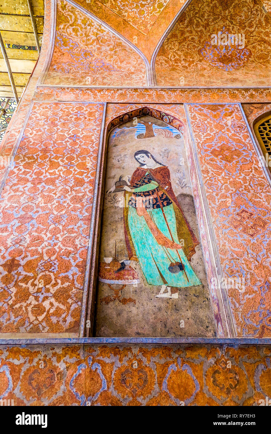 Isfahan Ali Qapu Royal Palace Terrace Balcony with Medieval Artistic ...
