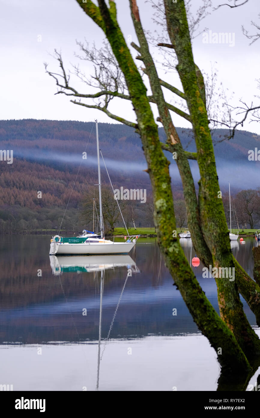 Boats on Coniston Water in the Lake District Stock Photo - Alamy