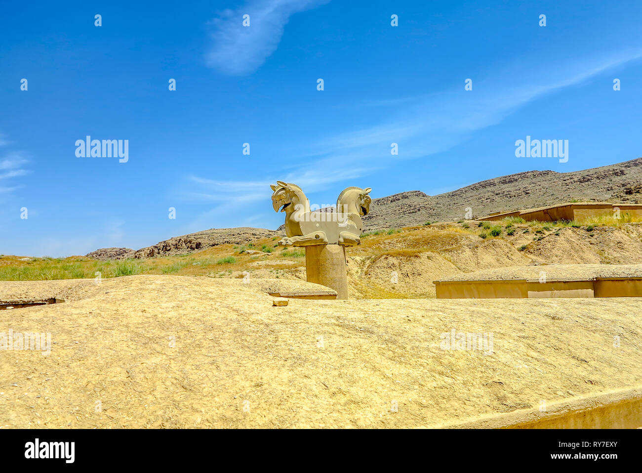 Persepolis Historical Site Sculpture of a Homa Bird Horse Double Headed ...