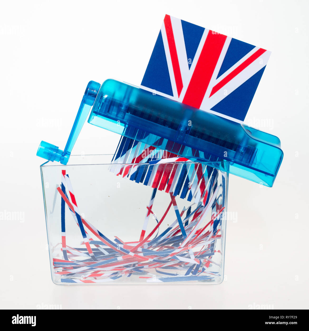 Union Jack in the shredder Stock Photo - Alamy