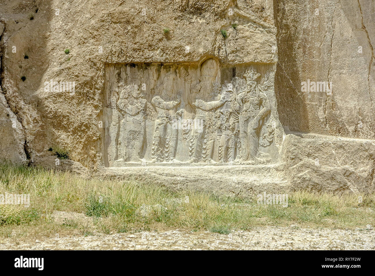 Persepolis Naqsh-e Rustam Investiture Narseh Rock Carving Relief Stock ...